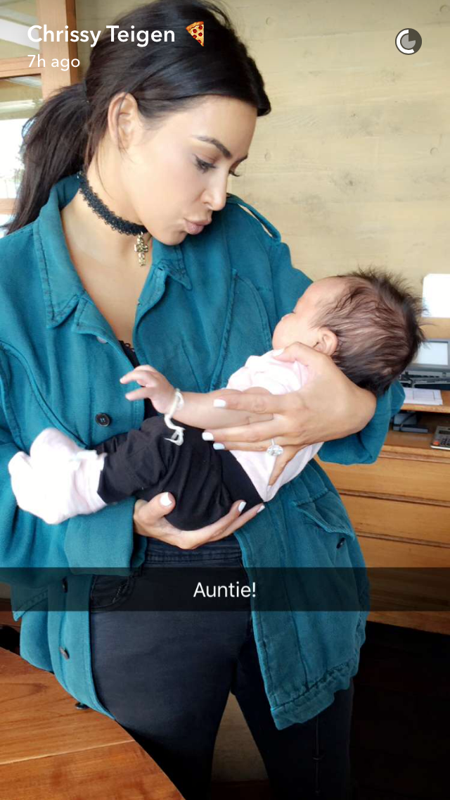 CUTE PICS: KIM KARDASHIAN WEST + KANYE WEST MEET BABY LUNA SIMONE FOR ...